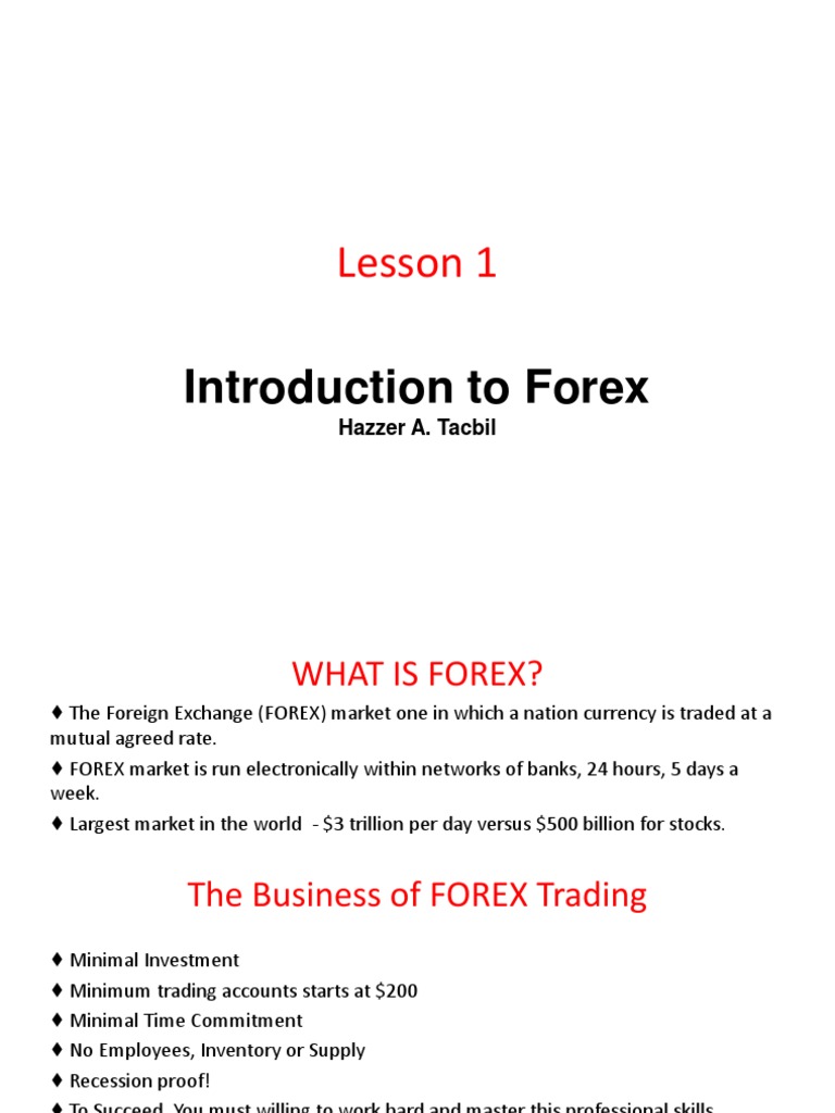 Forex Lesson 1 | PDF | Foreign Exchange Market | Investing