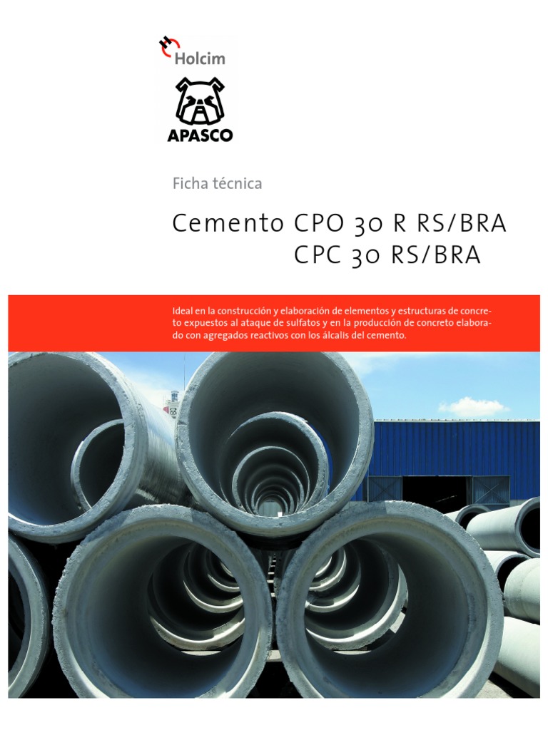 Ce m e nto CPO 30 R RS/ BRA Cpc 30 Rs/ Bra: Ficha técnica | Hormigón ...