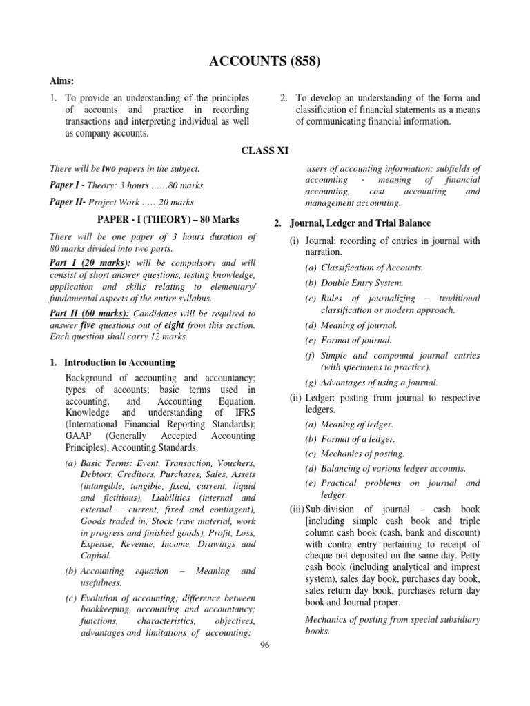 ISC Accounting Principles and Practices | PDF | Bookkeeping | Cash Flow ...