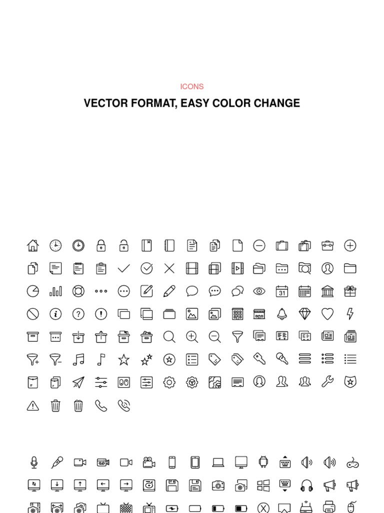 Vector Format, Easy Color Change: Icons | PDF