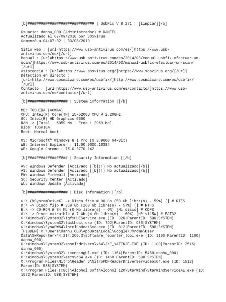UsbFix Report | Download Free PDF | Microsoft Windows | Windows Registry