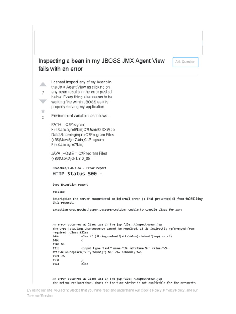 Java - Inspecting A Bean in My JBOSS JMX Agent View Fails With An Error - Stack Overflow PDF ...