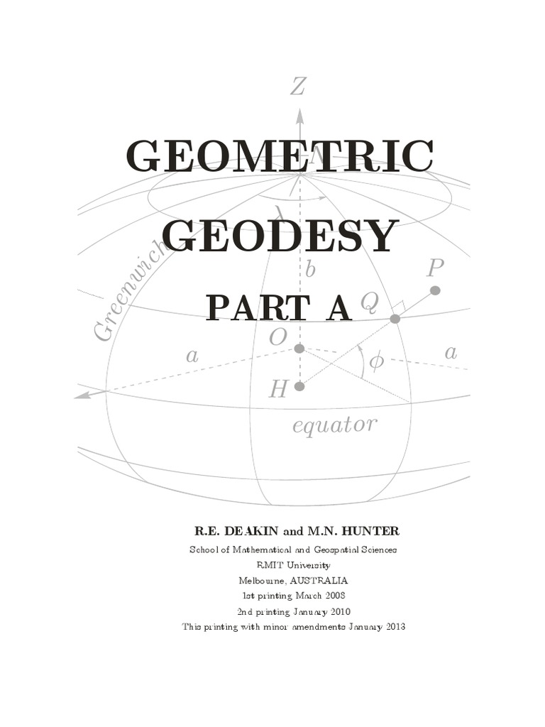 Geometric Geodesy A (2013) PDF | PDF | Ellipse | Latitude