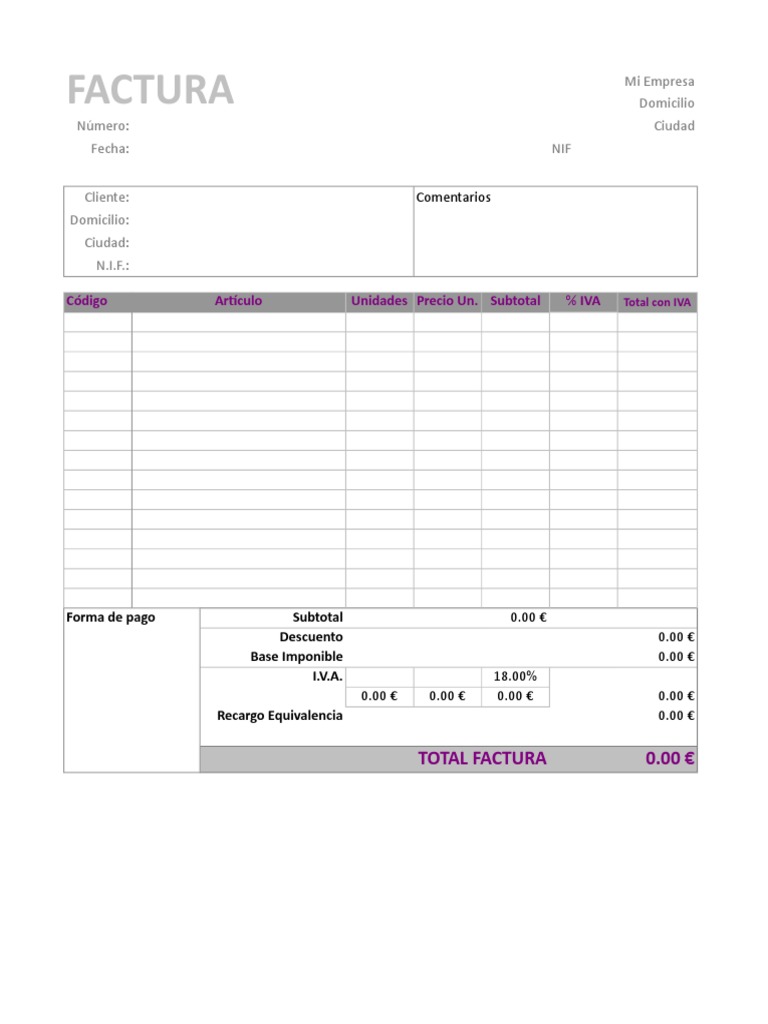 Formato de Factura para Llenar en Ecuador | PDF | Pagos | Business