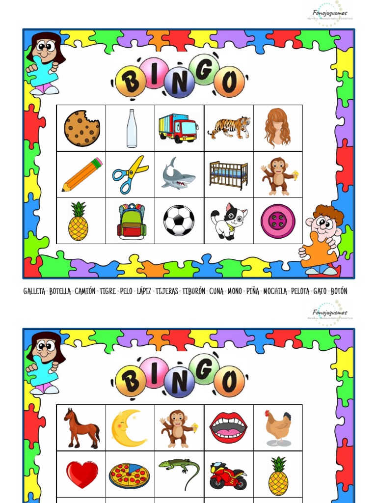 Bingo de Sílabas Iniciales para Imprimir | PDF