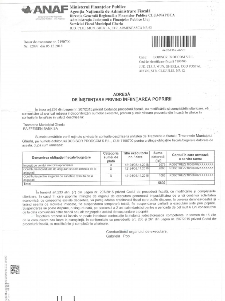 Instiintare PDF | PDF