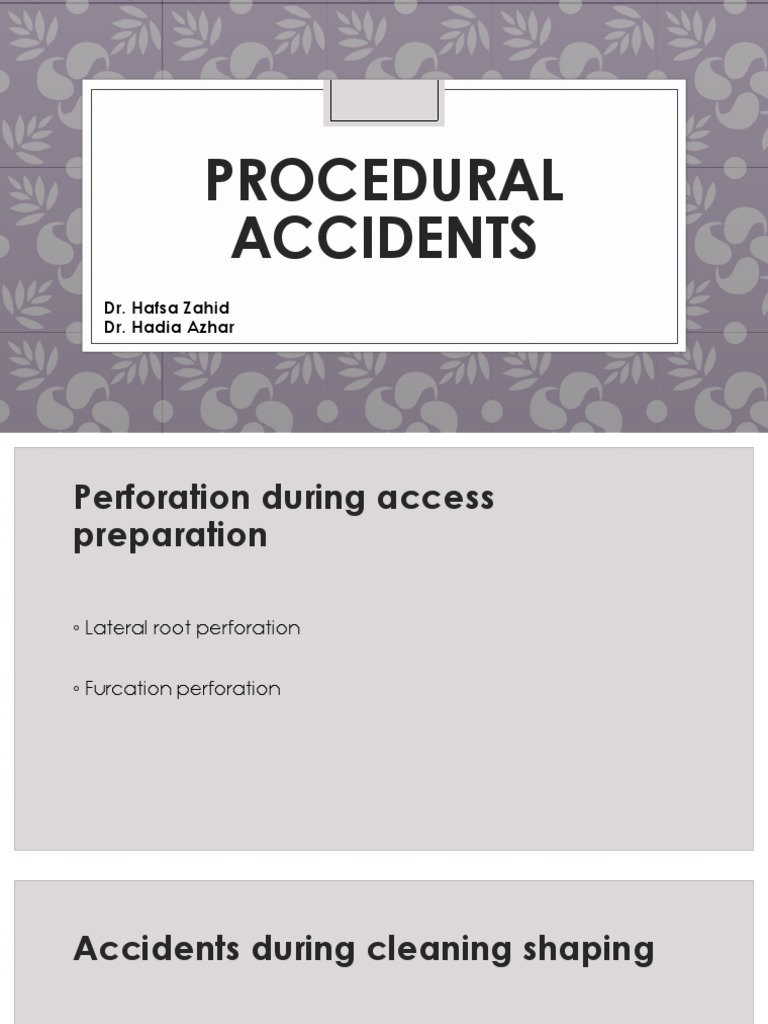 Procedural Accidents During Operative Treatment | PDF | Mouth | Dentistry