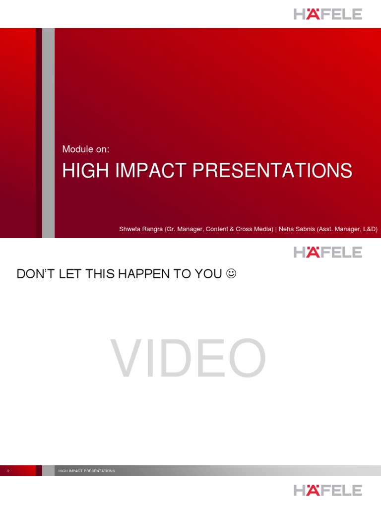 High Impact Presentations - Ver1.03 | PDF | Credibility | Cognitive Science