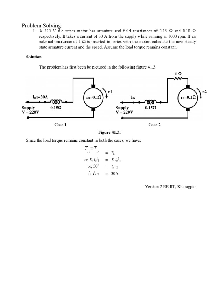 DC Motor Problem Solving | PDF | Mechanics | Mechanical Engineering