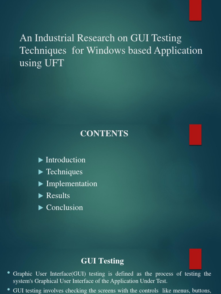 An Industrial Research On GUI Testing Techniques For Windows Based ...