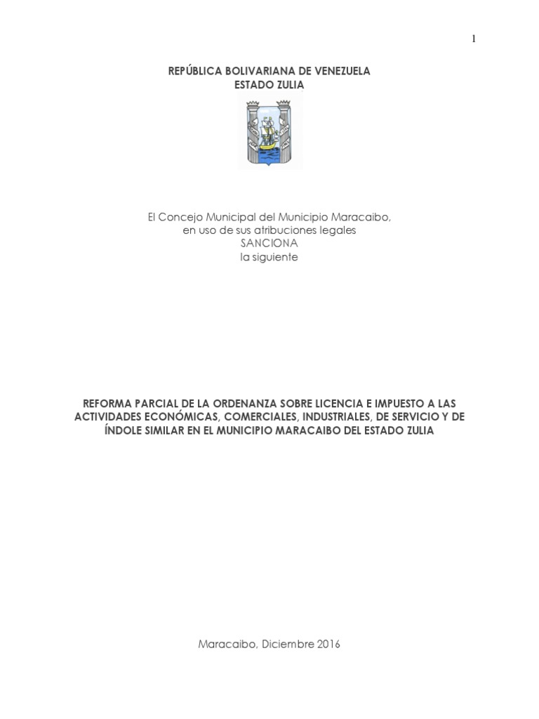 Ordenanza Actividades Economicas 2016 | PDF | Impuestos | Reaseguro