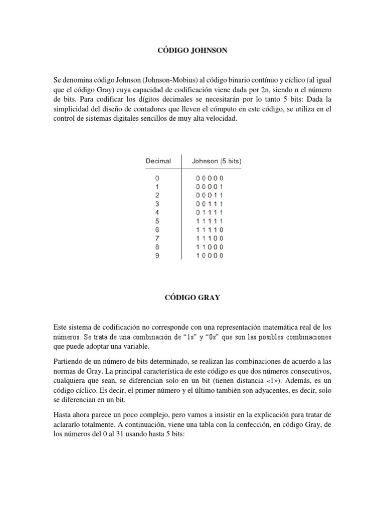 Código Gray | Decimal codificado en binario | Poco