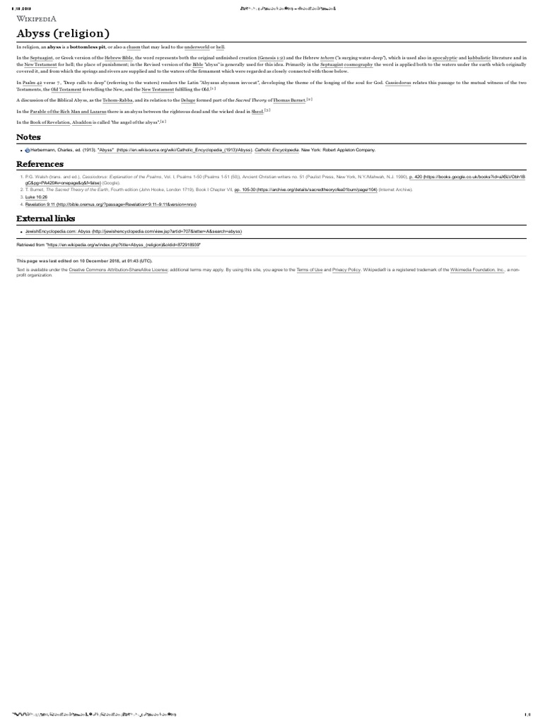 Abyss (Religion) - Wikipedia | PDF | Religious Belief And Doctrine ...