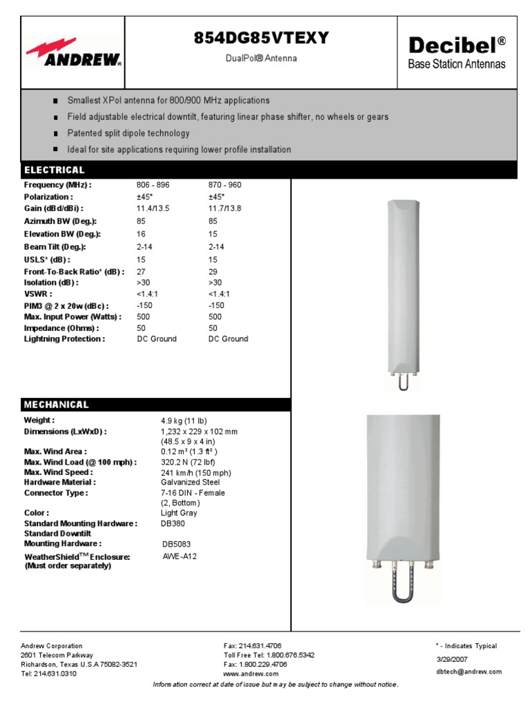 854DG85VTEXY | PDF | Antenna (Radio) | Radio