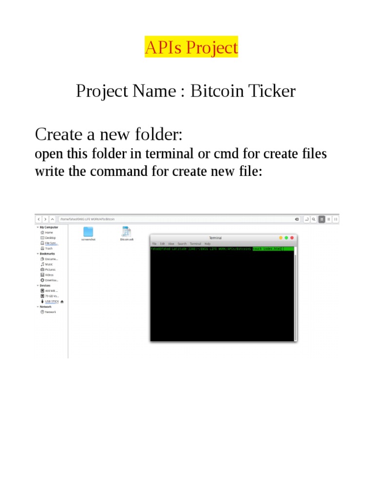 Project Name: Bitcoin Ticker Create A New Folder | PDF