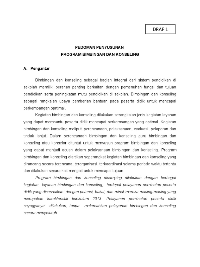 Revisi Pedoman Penyusunan Program BK | PDF