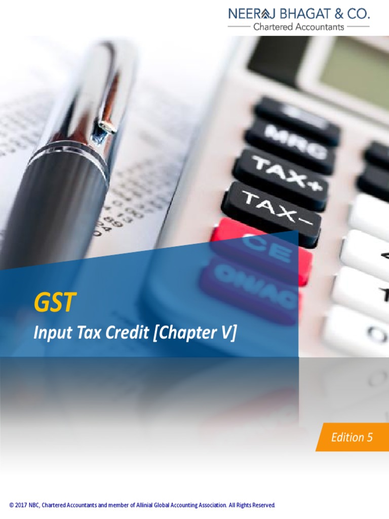 GST - Input Tax Credit - Edition 5 | PDF | Debits And Credits ...