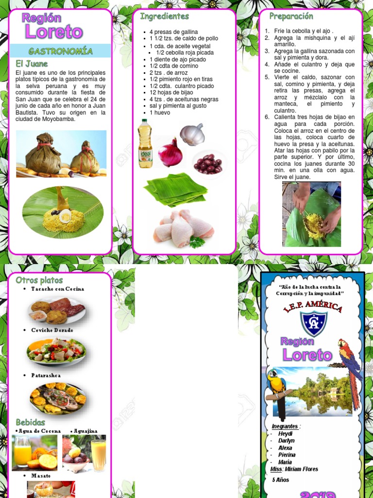 Triptico Region Loreto | PDF | Cilantro | Cocina
