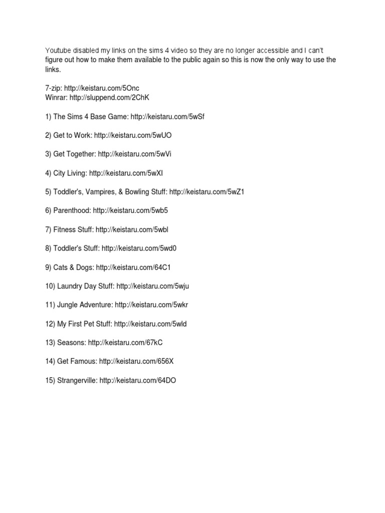 The Sims 4 Links | PDF