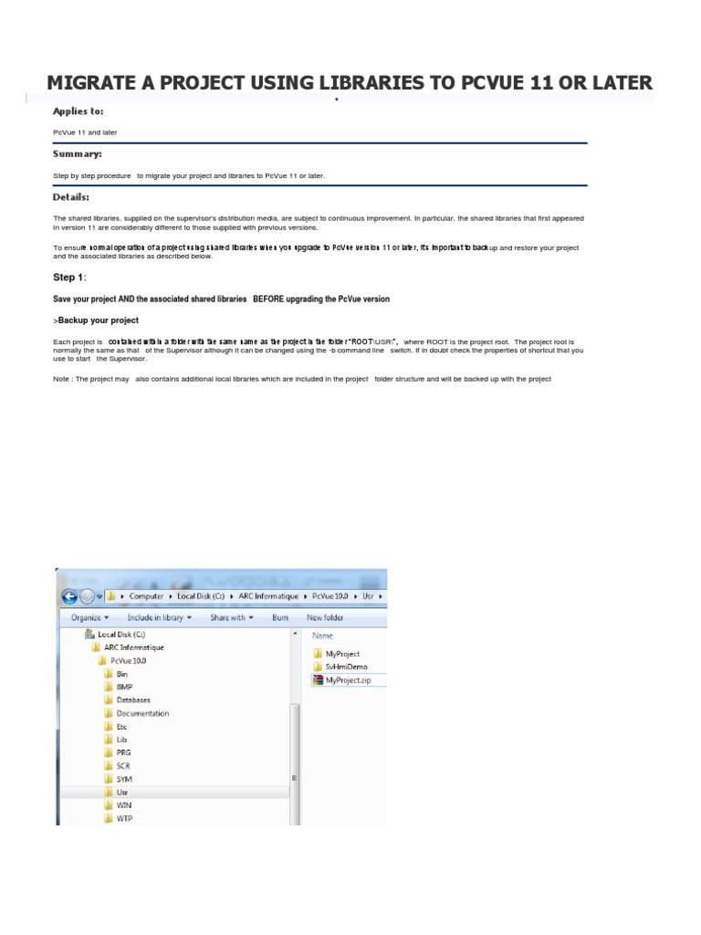 Migrate A Project Using Libraries To Pcvue 11 or Later | PDF | Library (Computing) | Computer File