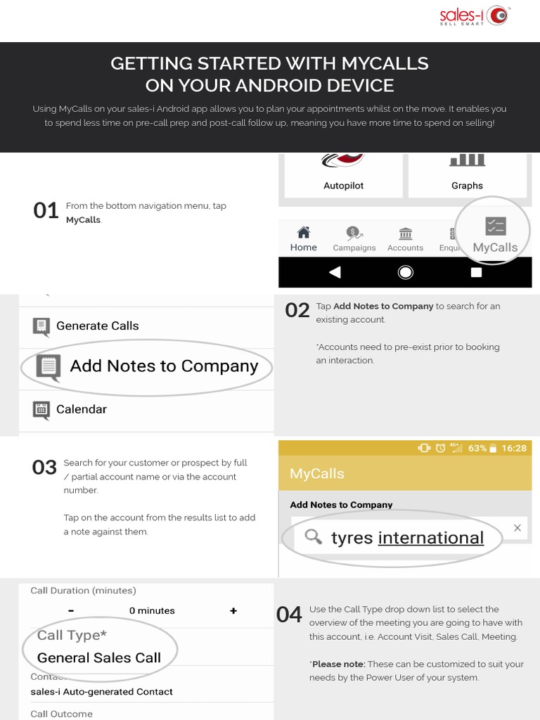 MyCalls Guide for Sales Professionals | PDF | Android (Operating System ...