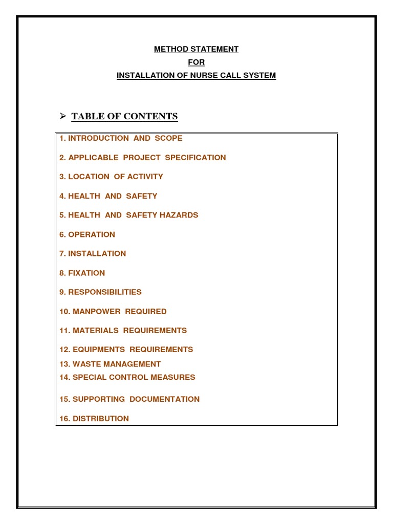 Nurse Call System Installation Guidelines | PDF | Specification ...