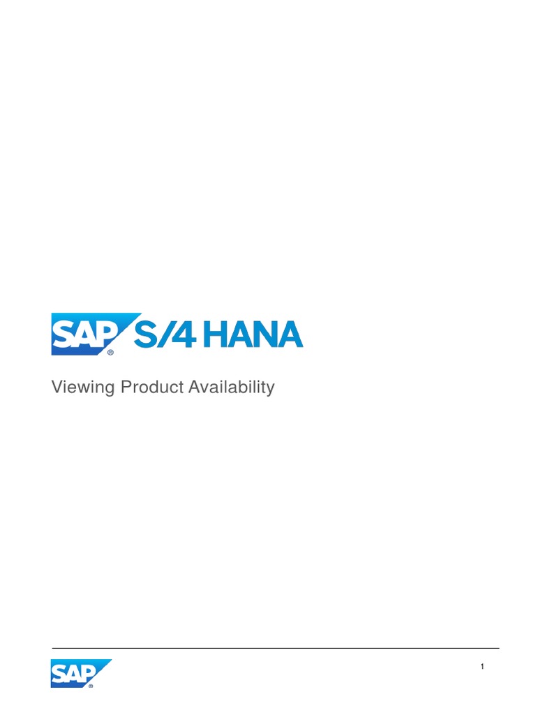SAP S4 Hana 1809 aATP | PDF | Information Technology Management | Areas ...