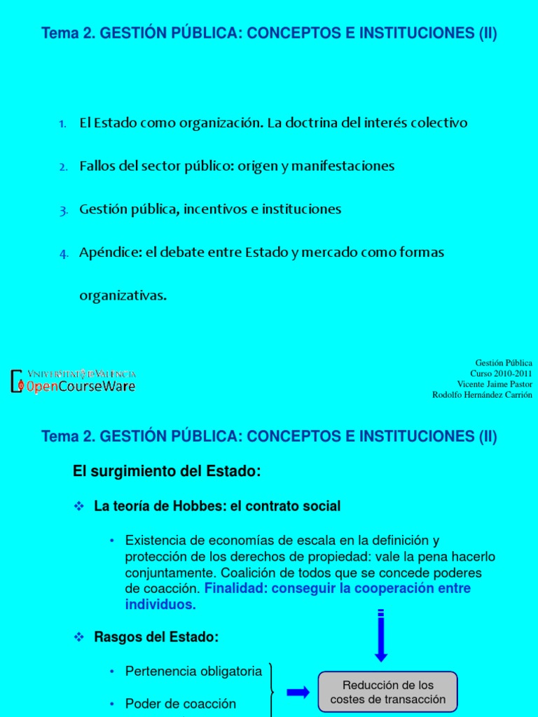 Tema 2 GP PDF | PDF | Administración Pública | Institución