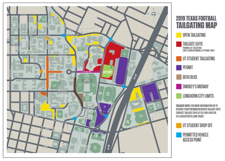 2019 Tailgate Map | Download Free PDF | Texas Longhorns Football ...