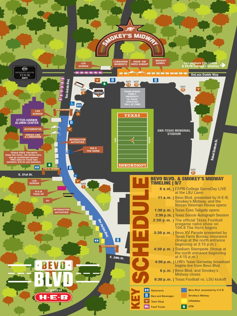 Bevo BLVD Map 36x60 | PDF | Texas | Big 12 Conference