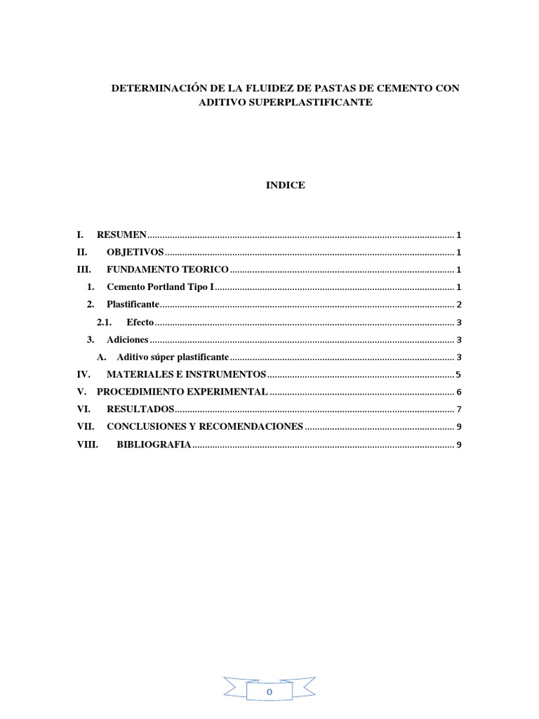 Informe de Fluidez en El Coño de Marsh, 2 | PDF | Hormigón | Cemento