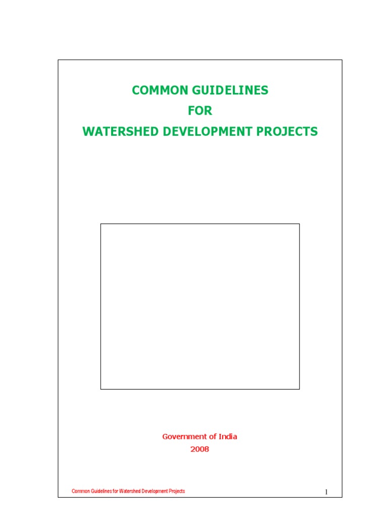 Common Guidelines FOR Watershed Development Projects: Government of ...