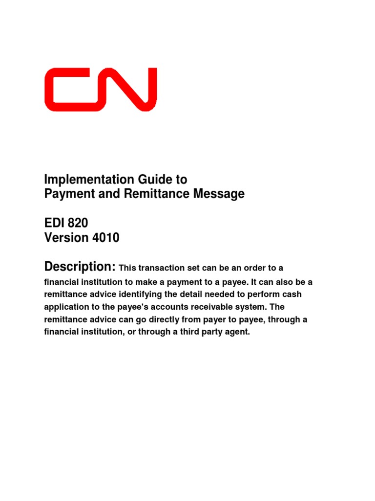 820 Implementation Guide 4010 en | PDF | Electronic Data Interchange ...