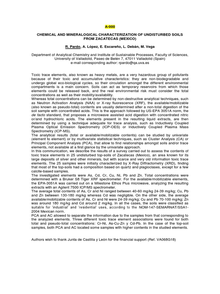 Seqa2019 Pardo Rafael 2-Trace Elements | PDF | Scientific Techniques ...