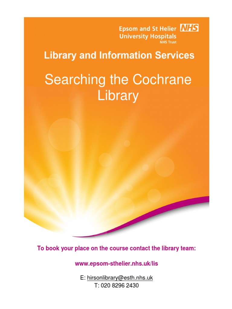 Searching The Cochrane Library Training Guide | PDF | Systematic Review ...