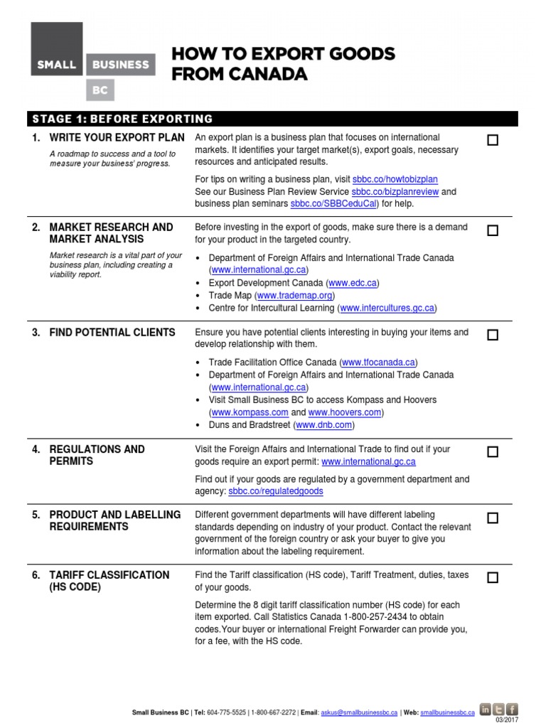 How To Export Goods From Canada | PDF | Exports | Business Plan
