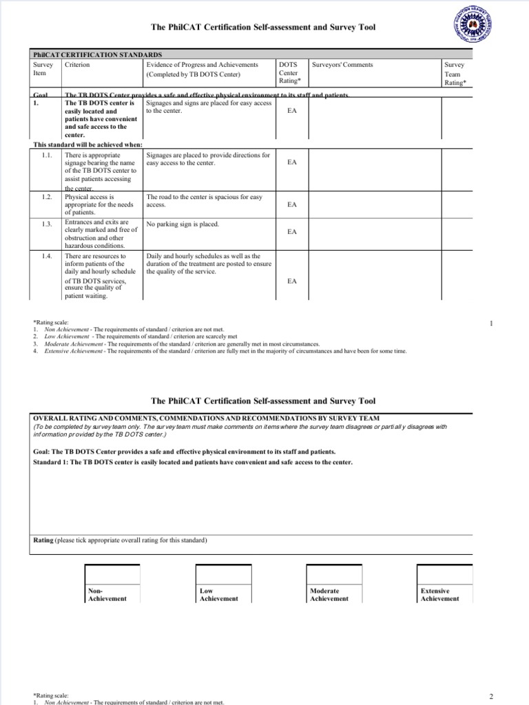 The Philcat Certification Self Assessment and Survey Tool Repaired ...