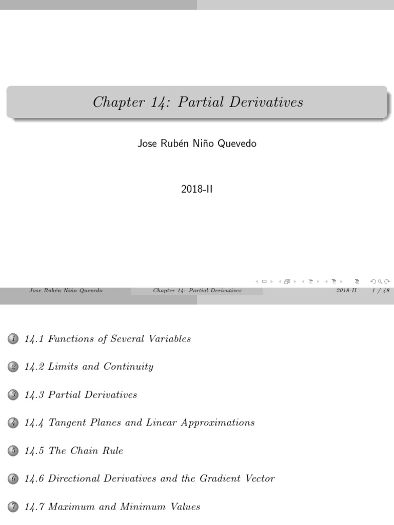 Chapter 14: Partial Derivatives: Jose Rub en Ni No Quevedo | PDF ...