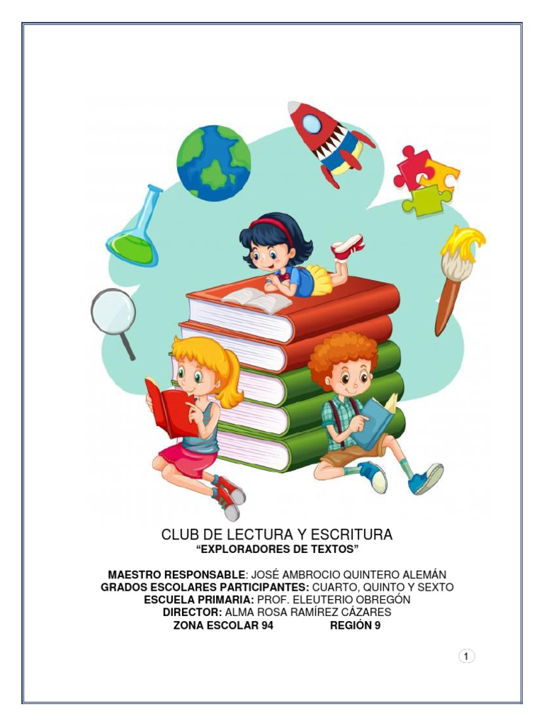 Proyecto de Club Lectura y Escritura | Comprensión lectora | Información