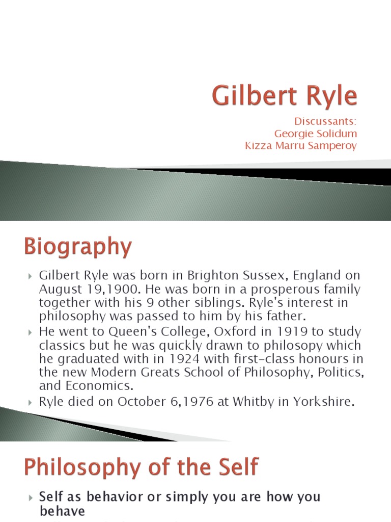 Gilbert Ryle-WPS Office | PDF | Mind | Behaviorism