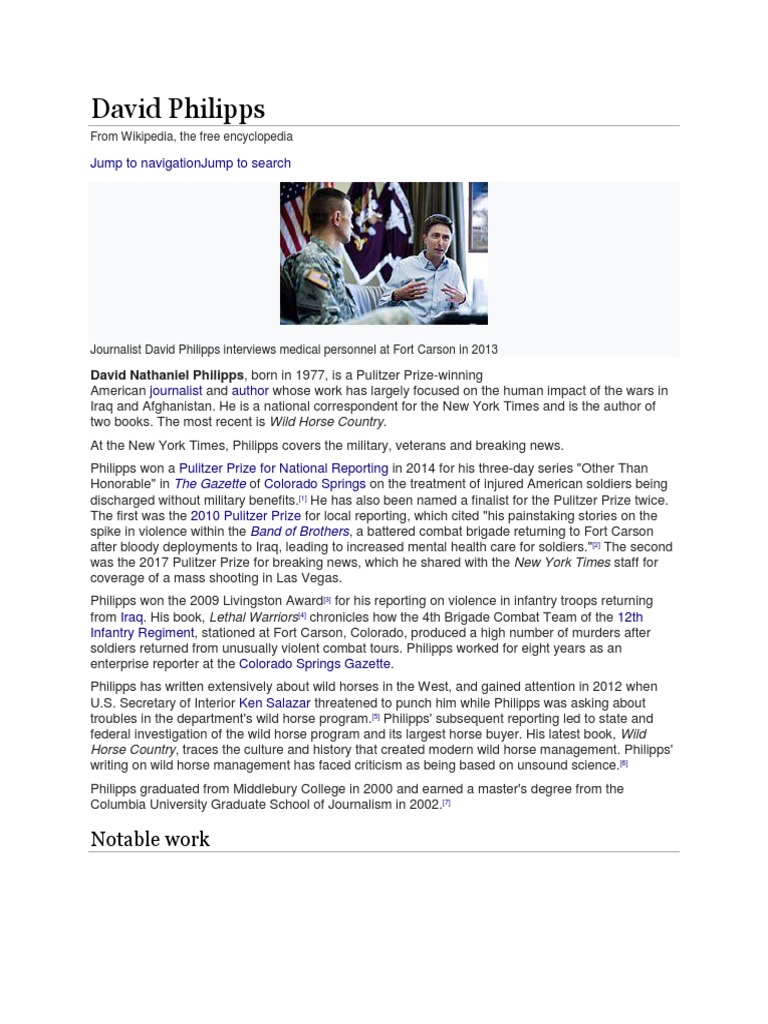 David Philipps: Notable Work | PDF