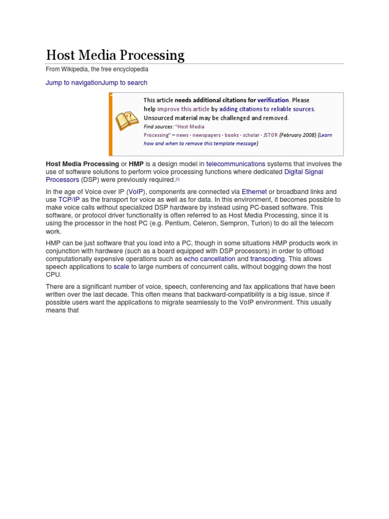 Host Media Processing | PDF