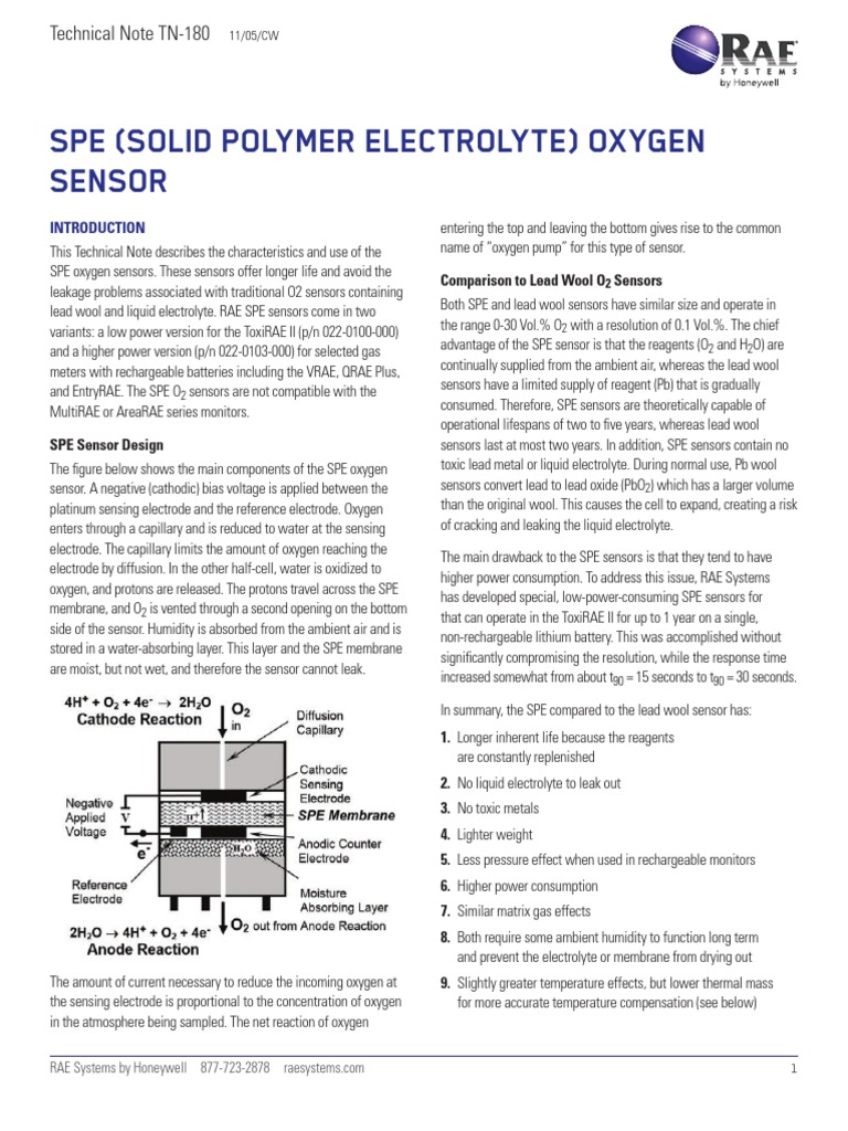 Technical Note 180 SPE 5BSolid Polymer Electrolyte5D Oxygen Sensor 11 ...