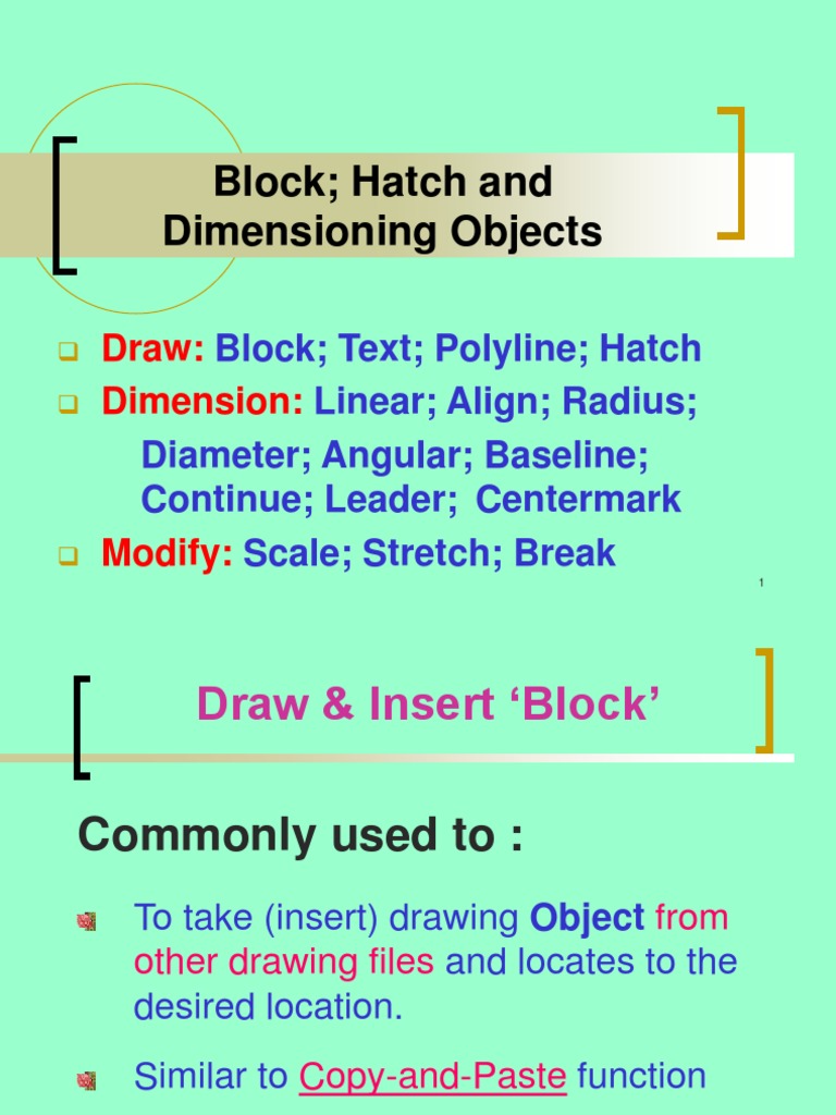 Block Hatch and Dimensioning Objects | PDF | Career & Growth | Computers