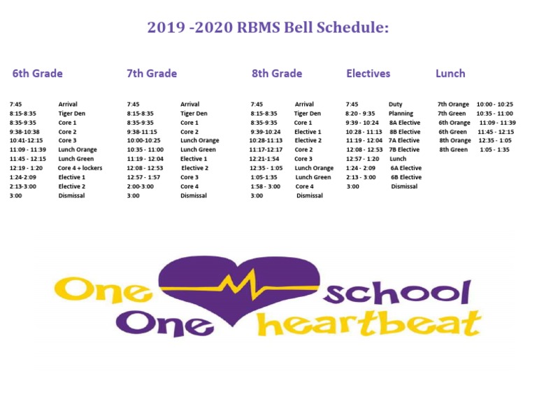 2019 - 2020 Rbms Bell Schedule | PDF