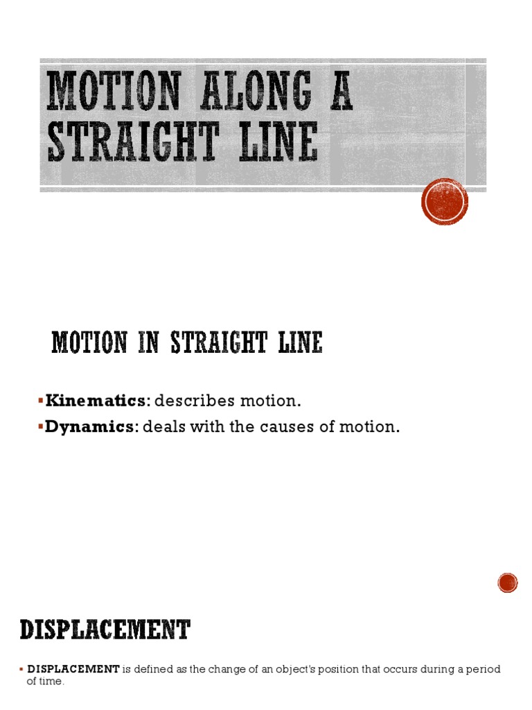 Motion Along A Straight Line | PDF