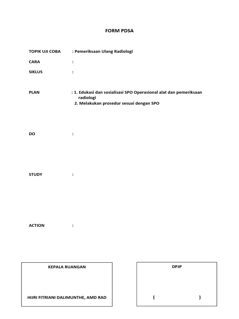 Form Pdsa | PDF