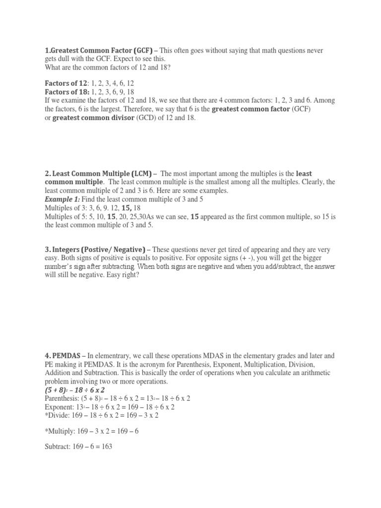 Example 1: Find The Least Common Multiple of 3 and 5 | PDF | Fraction ...