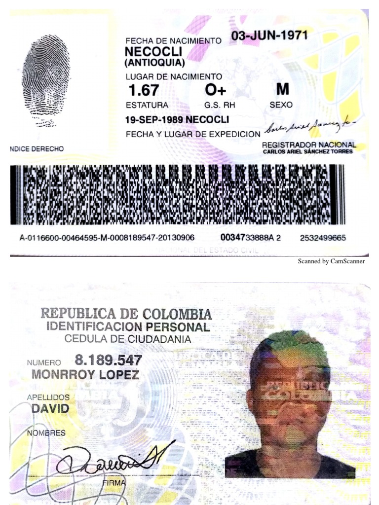 Cedula David Monroy | PDF