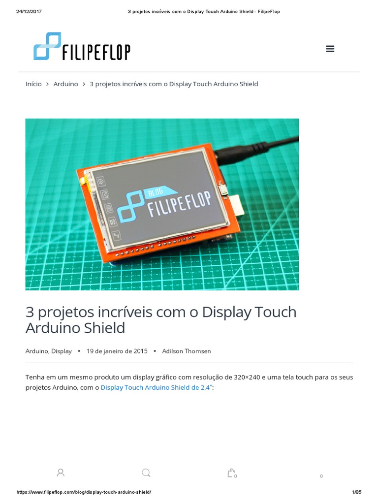 3 Projetos Incríveis Com o Display Touch Arduino Shield - FilipeFlop ...